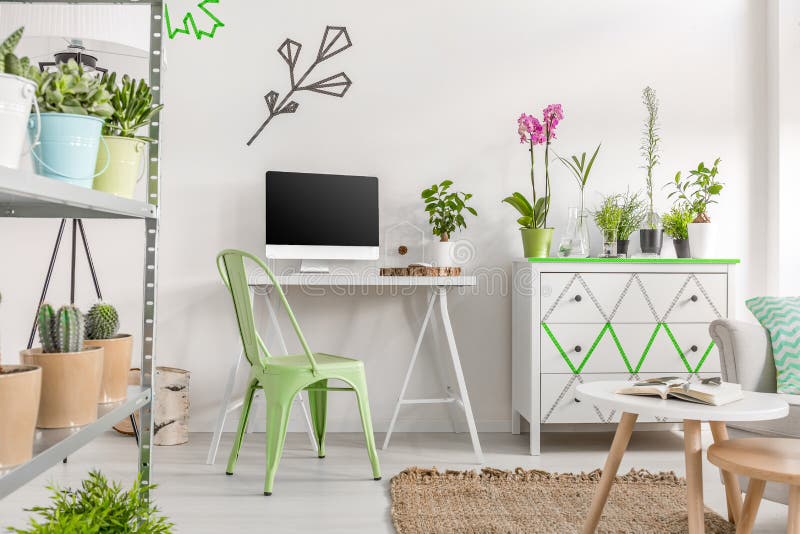 Bright home office area stock photo. Image of minimalism - 79371976