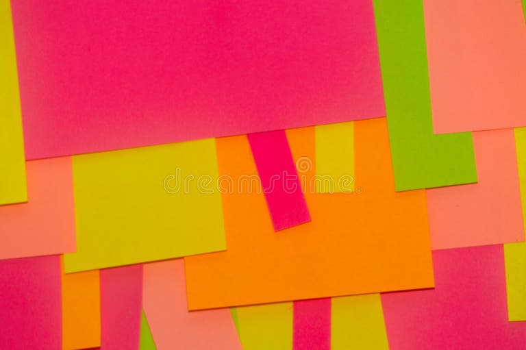Bright Hue Multi-colored Stickers on the Office White Board ...