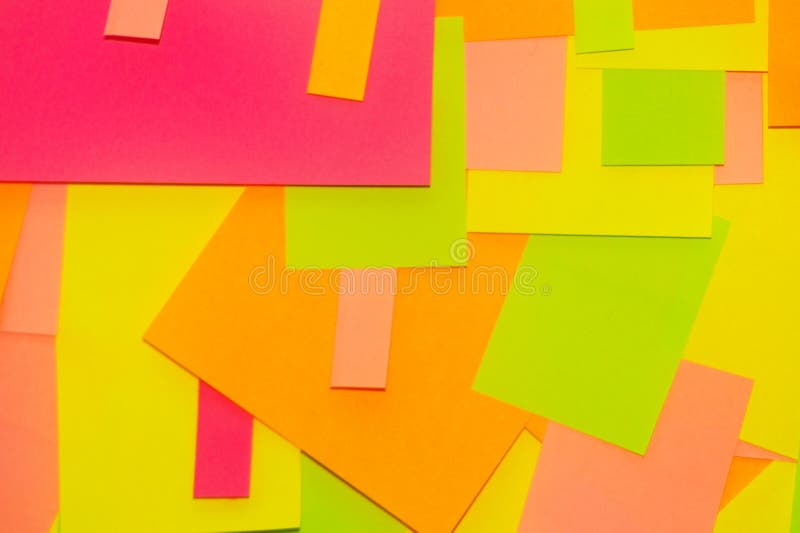 Bright Hue Multi-colored Stickers on the Office White Board ...