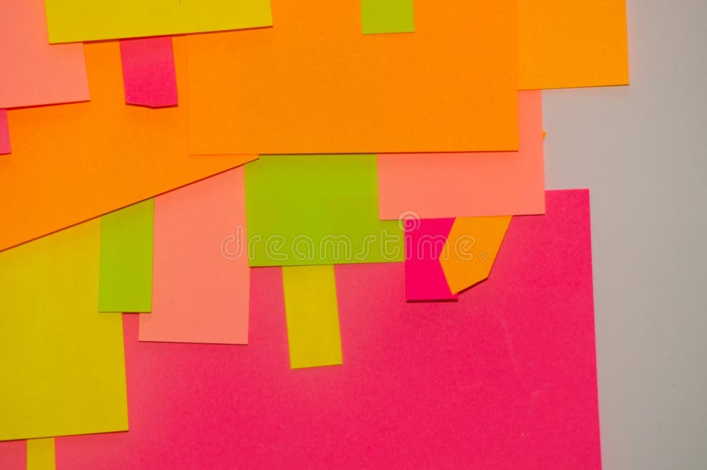 Bright Hue Multi-colored Stickers on the Office White Board ...