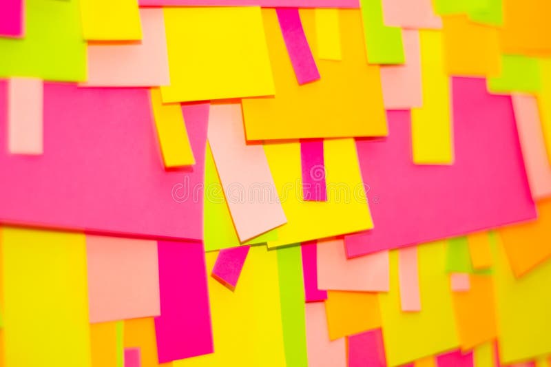 Bright Hue Multi-colored Stickers on the Office White Board ...