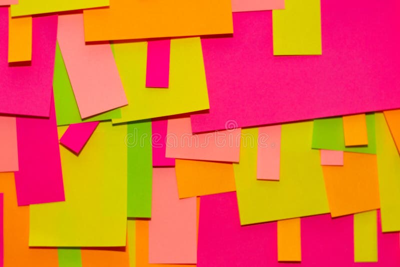 Bright Hue Multi-colored Stickers on the Office White Board ...