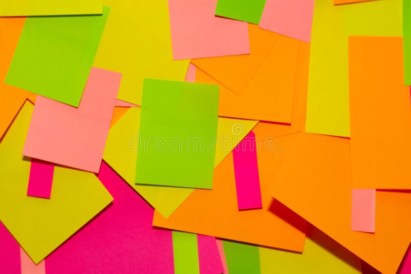 Bright Hue Multi-colored Stickers on the Office White Board ...