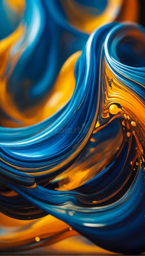 Bright Hues Blend in Vivid Abstract Painted Waves, Creating a ...