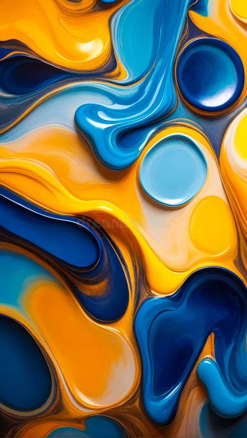 Bright Hues Blend in Vivid Abstract Painted Waves, Creating a ...