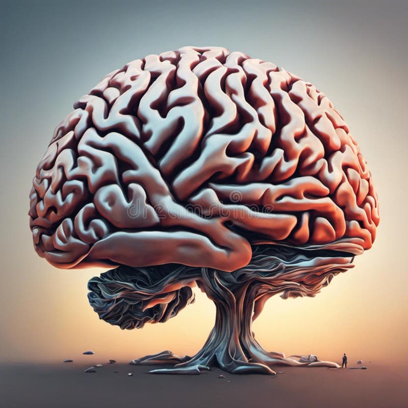 Bright Human Brain Illuminated in a Dark Environment- Stock ...