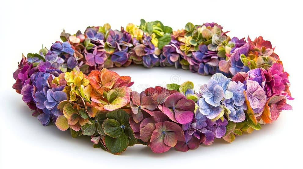 A Bright Hydrangea Petal Crown Displayed on a White Surface Stock Photo ...