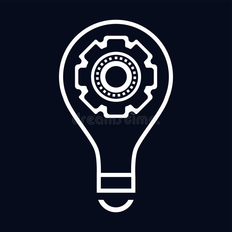 Bright Idea for AI Icon, Symbol for AI Concept Vector, Illustration ...