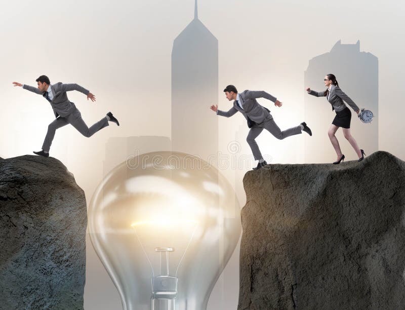 Bright Idea Concept with Business People Stock Photo - Image of ...