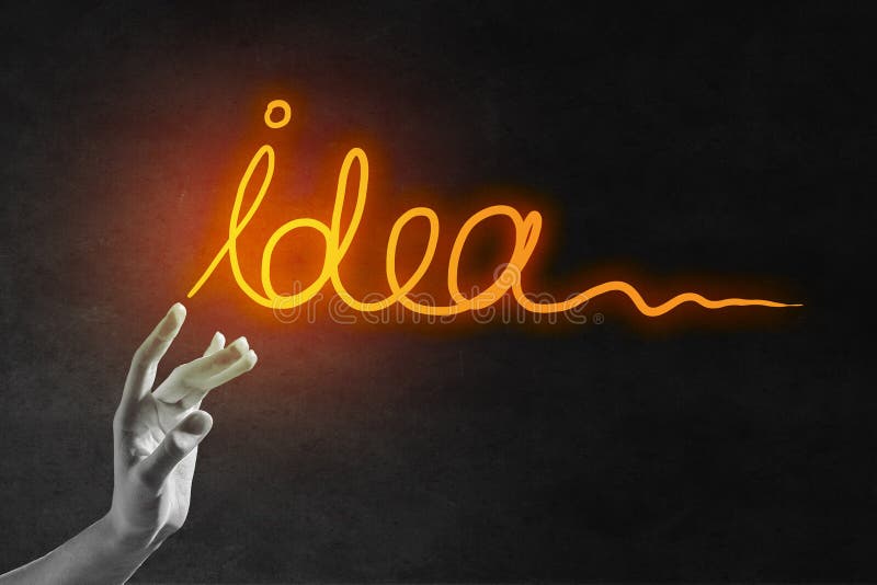 Bright idea concept stock photo. Image of touch, decision - 67724272