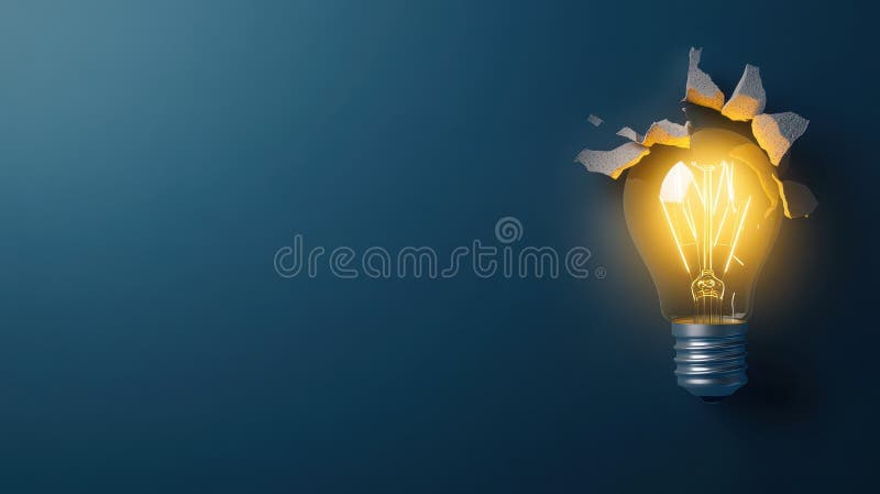 Bright Idea Emerging, Torn Paper Reveals a Glowing Light Bulb ...