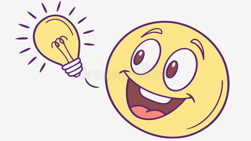 Bright Idea Emoji, Light Bulb, Innovation, Creative Thinking, Vector ...