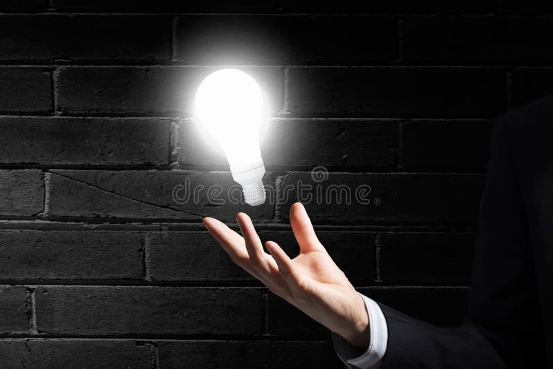 Bright idea in hand stock image. Image of invention, creativity - 63704041