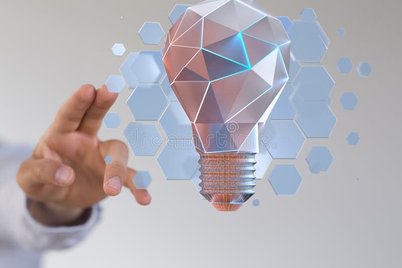 A Bright Idea in Hand Concept Design Art Stock Photo - Image of ...
