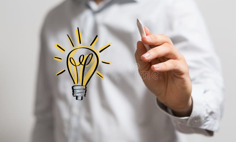 A Bright Idea in Hand Concept Design Art Stock Image - Image of power ...