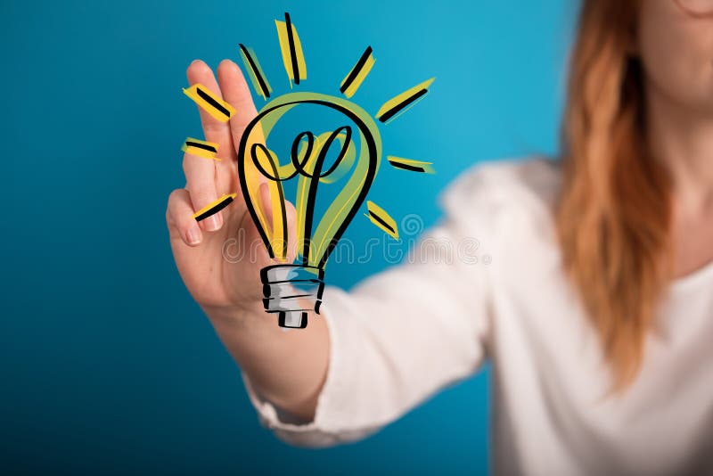 A Bright Idea in Hand Concept Design Art Stock Photo - Image of ...