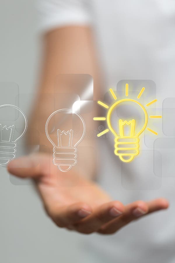 A Bright Idea in Hand Concept Design Art Stock Image - Image of power ...