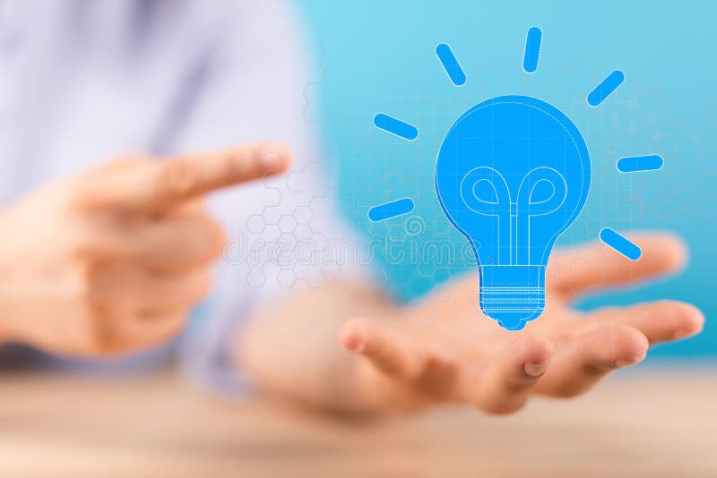 A Bright Idea in Hand Concept Design Art Stock Image - Image of ...