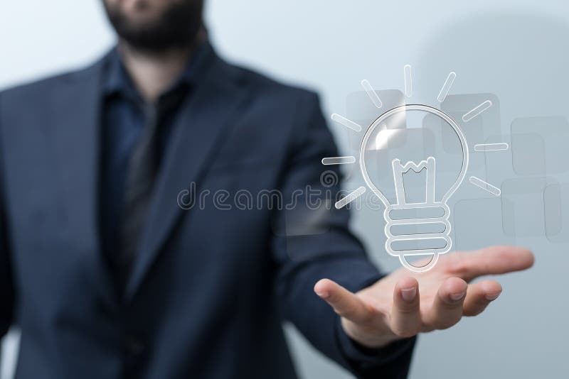 A Bright Idea in Hand Concept Design Art Stock Photo - Image of light ...