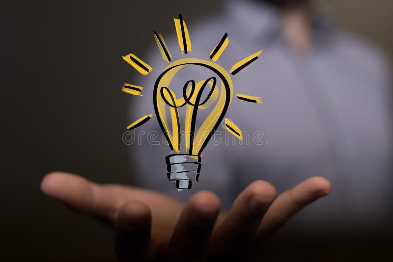 A Bright Idea in Hand Concept Design Art Stock Photo - Image of ...