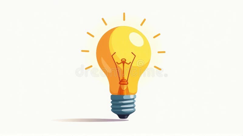 Bright Idea Illuminated Light Bulb Graphic Stock Illustration ...