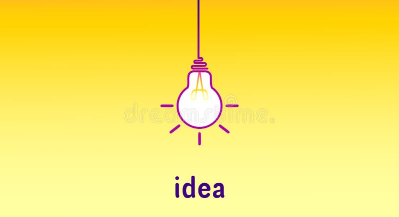 Bright Idea and Insight Concept with Light Bulb. Trendy Flat Vector ...