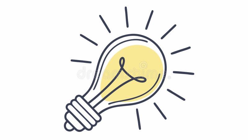 Bright Idea Light Bulb with Radiant Glow, Vector Design Generative AI ...