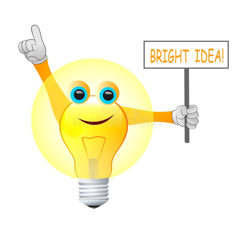 Bright idea light bulb stock vector. Illustration of friend - 38477164