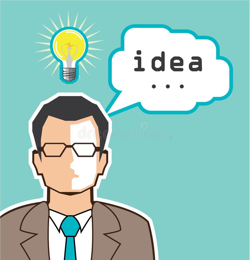 Bright Idea Man Vector Illustration Stock Vector - Illustration of ...
