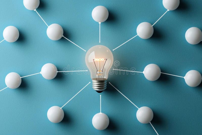 Bright Idea Network Connection Stock Illustration - Illustration of ...