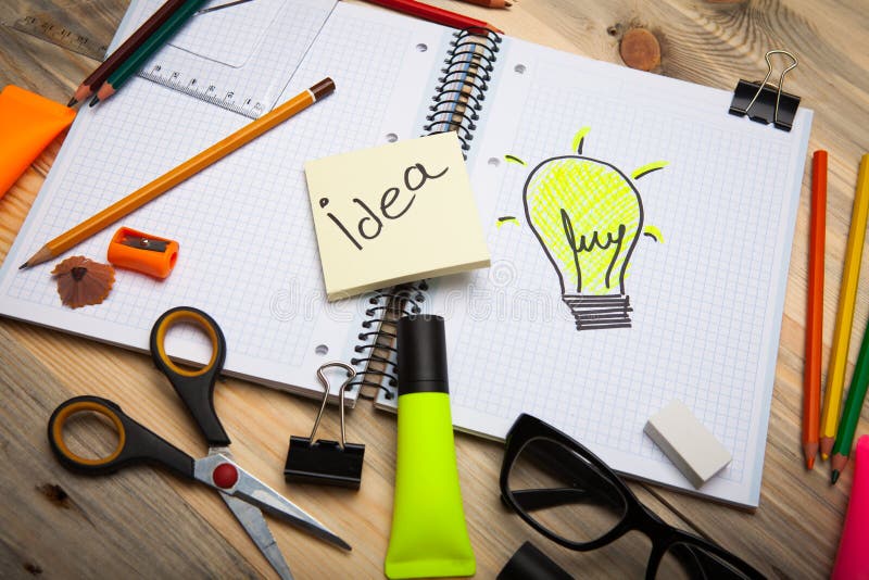 Bright idea stock photo. Image of genius, drawing, idea - 42411164