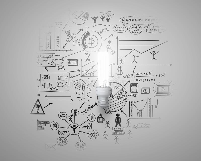 Bright idea for plan stock illustration. Illustration of infograph ...