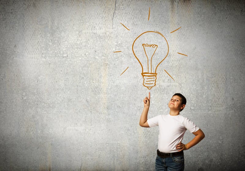 Bright idea stock photo. Image of child, concentration - 45950320