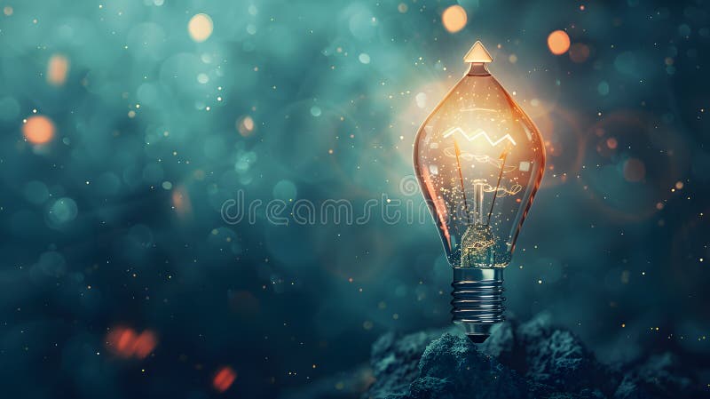 Bright Idea with Upward Arrow Representing Stock Illustration ...