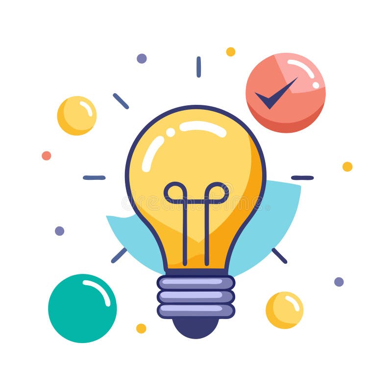 Bright Idea Vector Illustration: Light Bulb Concept with Creative ...