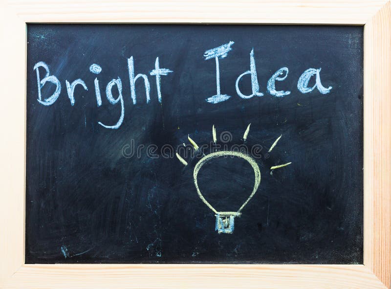 Bright Idea stock image. Image of lime, chalkboard, chalk - 33646571