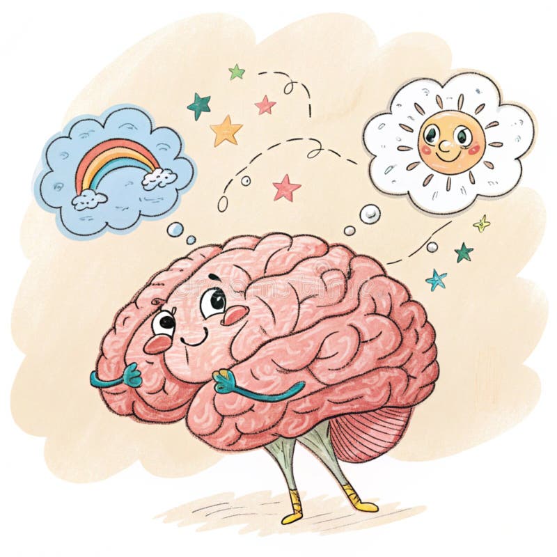 Bright Ideas: Cartoon Brain with Light Bulb Stock Vector - Illustration ...