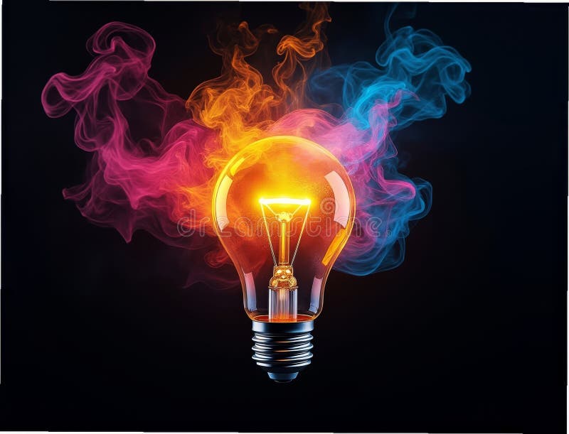 Bright Ideas Colorful Lightbulb Innovation Concept Stock Illustration ...