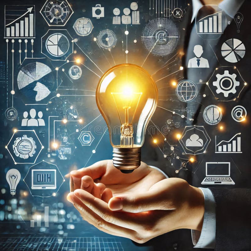 Bright Ideas with Diverse Icons Generative for AI Stock Illustration ...