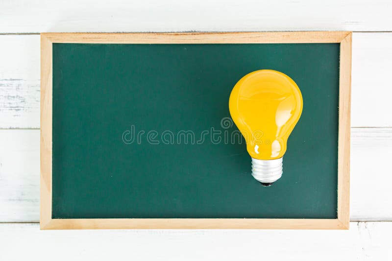 Bright Ideas in Education: Yellow Light Bulb on Green Chalkboard ...