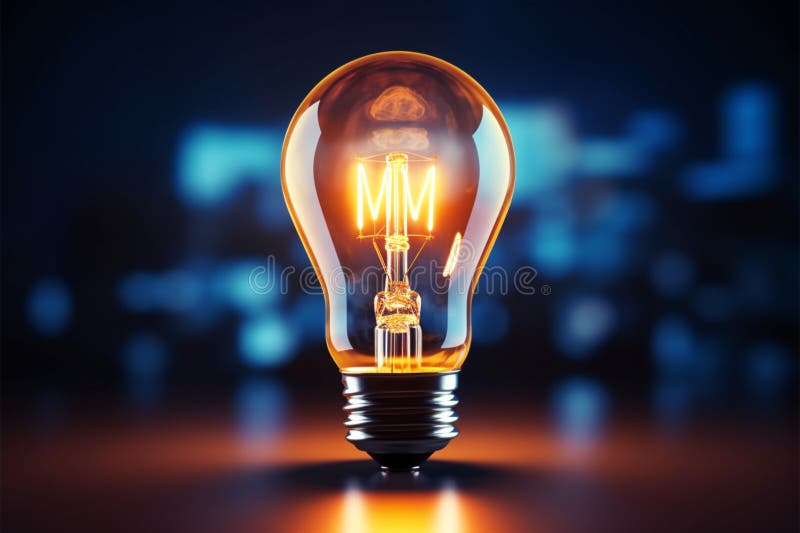 Bright Ideas Glowing Light Bulb Symbolizes Innovative and Creative ...