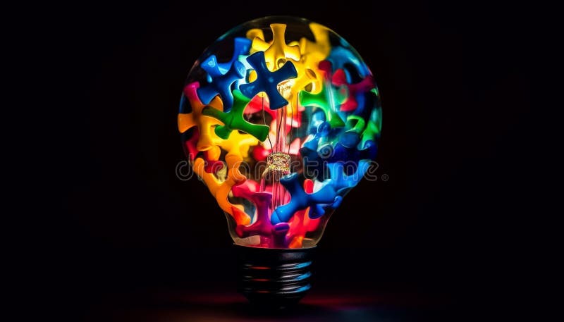 Bright Ideas Illuminated by Glowing Light Bulb Generated by AI Stock ...