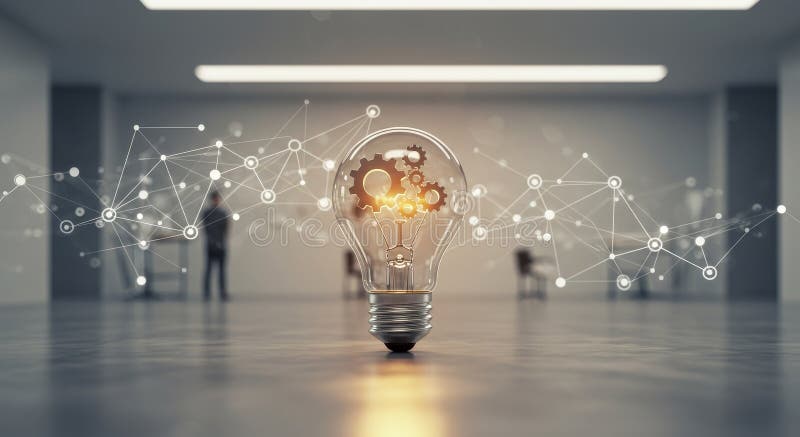 Bright Ideas Innovation and Network Synergy Symbolizing Innovation ...