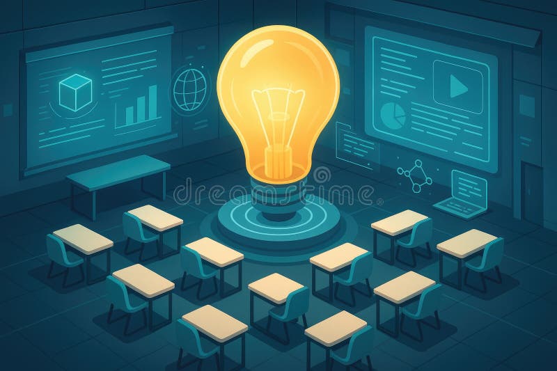 Bright Ideas Innovative Classroom Learning Technology Education Stock ...