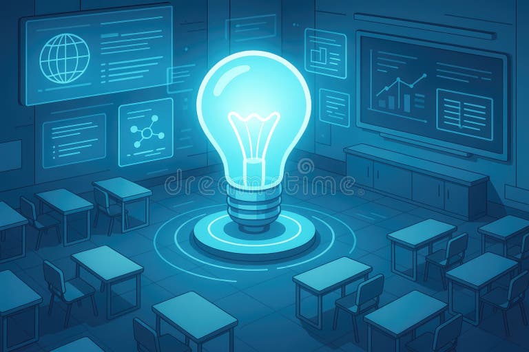 Bright Ideas Innovative Classroom Learning Technology Education Stock ...