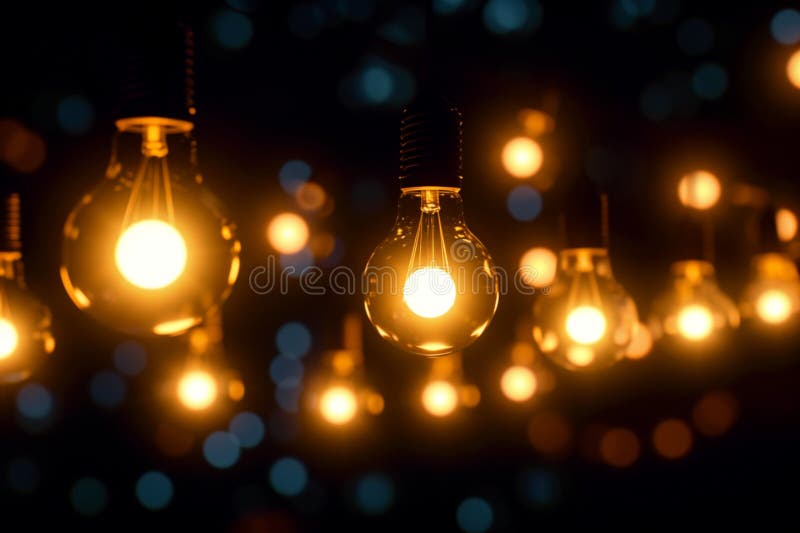 Bright Ideas Several Shining Light Bulbs Illuminating Creative ...