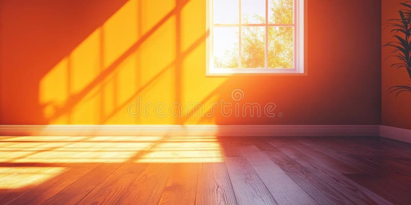 Bright and Illuminated Room with Ample Space and Warm Light Stock ...