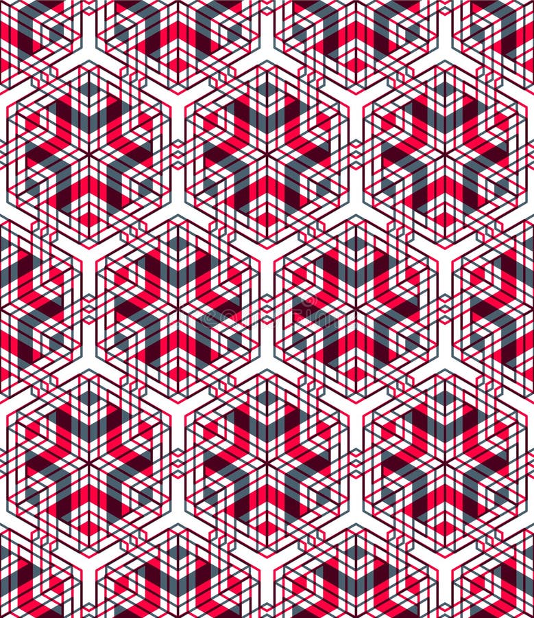 Bright Illusory Abstract Geometric Seamless Pattern with 3d Geom Stock ...