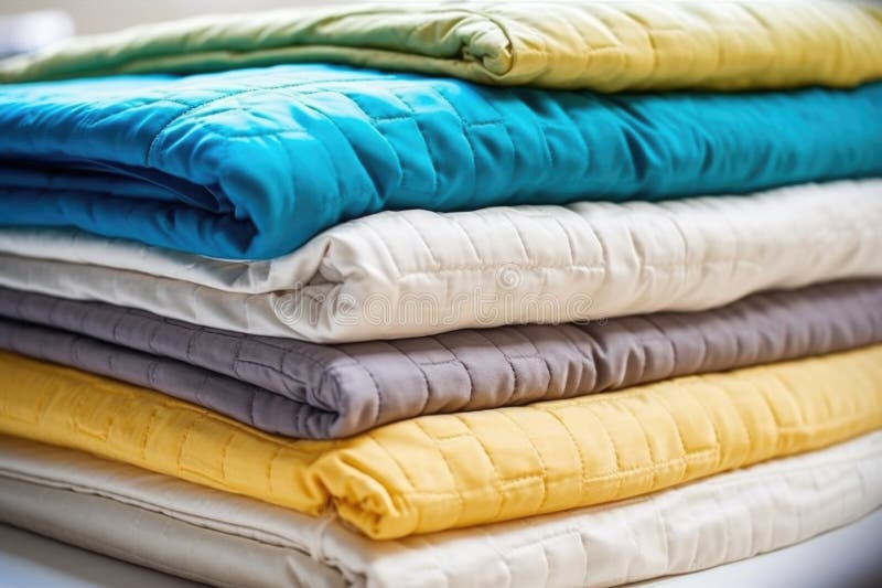 Bright Image of Stacked Mattress Covers Showing Rich Textures Stock ...