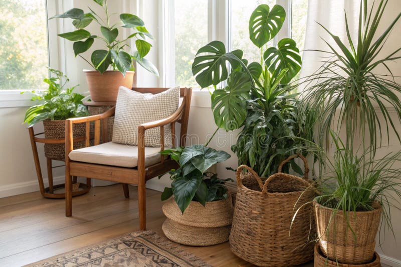 Bright Indoor Corner Variety Lush Plants Stock Photos - Free & Royalty ...